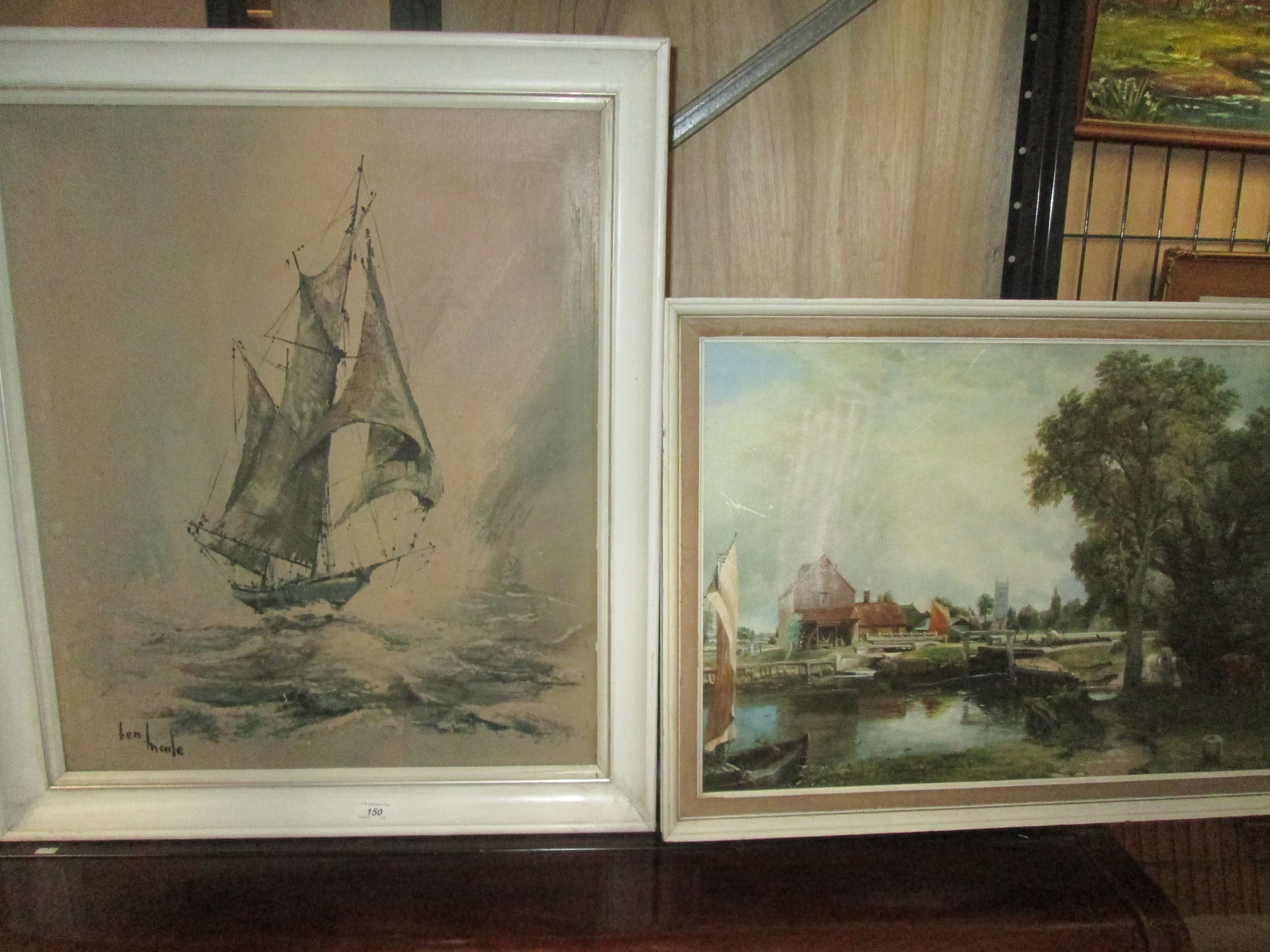 Ben Maile large framed print 'The Ketch' and Constable large framed ...