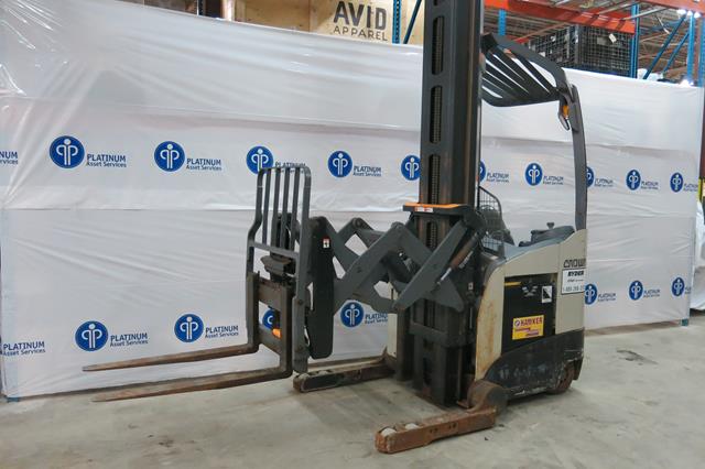 CROWN, RMD6025-32, 3,200 LBS., 48V, BATTERY POWERED REACH TRUCK WITH ...
