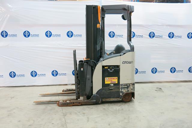 CROWN, RMD6025-32, 3,200 LBS., 36V, BATTERY POWERED REACH TRUCK WITH ...