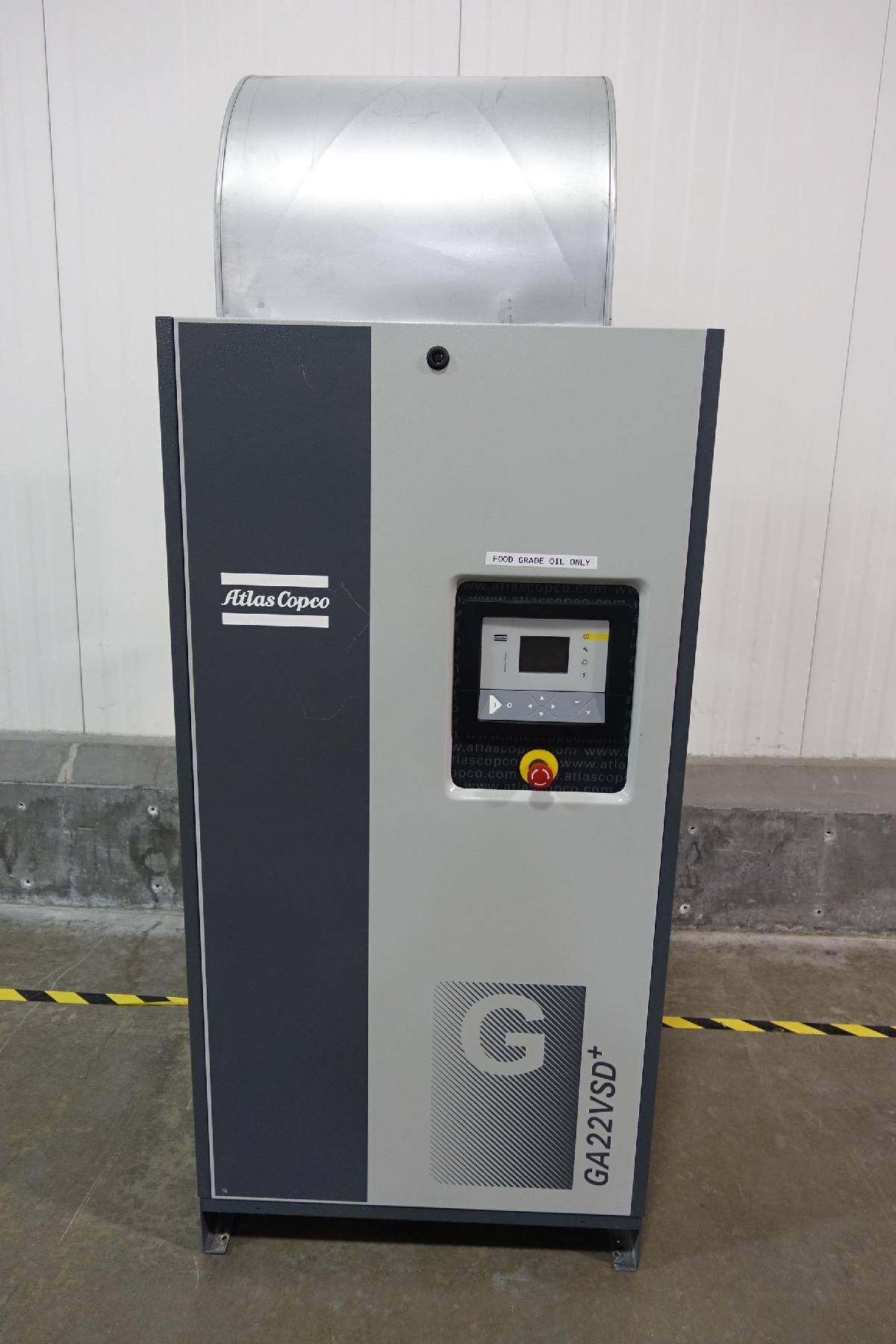 Atlas Copco Model GA22VSD+ 30-HP Rotary Screw Air Compressor, Serial ...