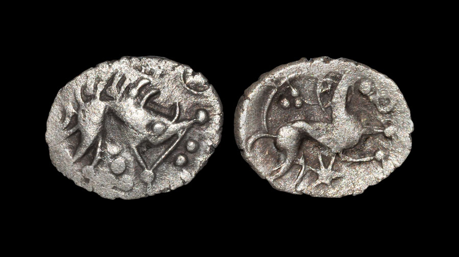 Celtic Iron Age Coins - Iceni - 'Norfolk Boar Star' Silver Unit 50 BC-1 ...