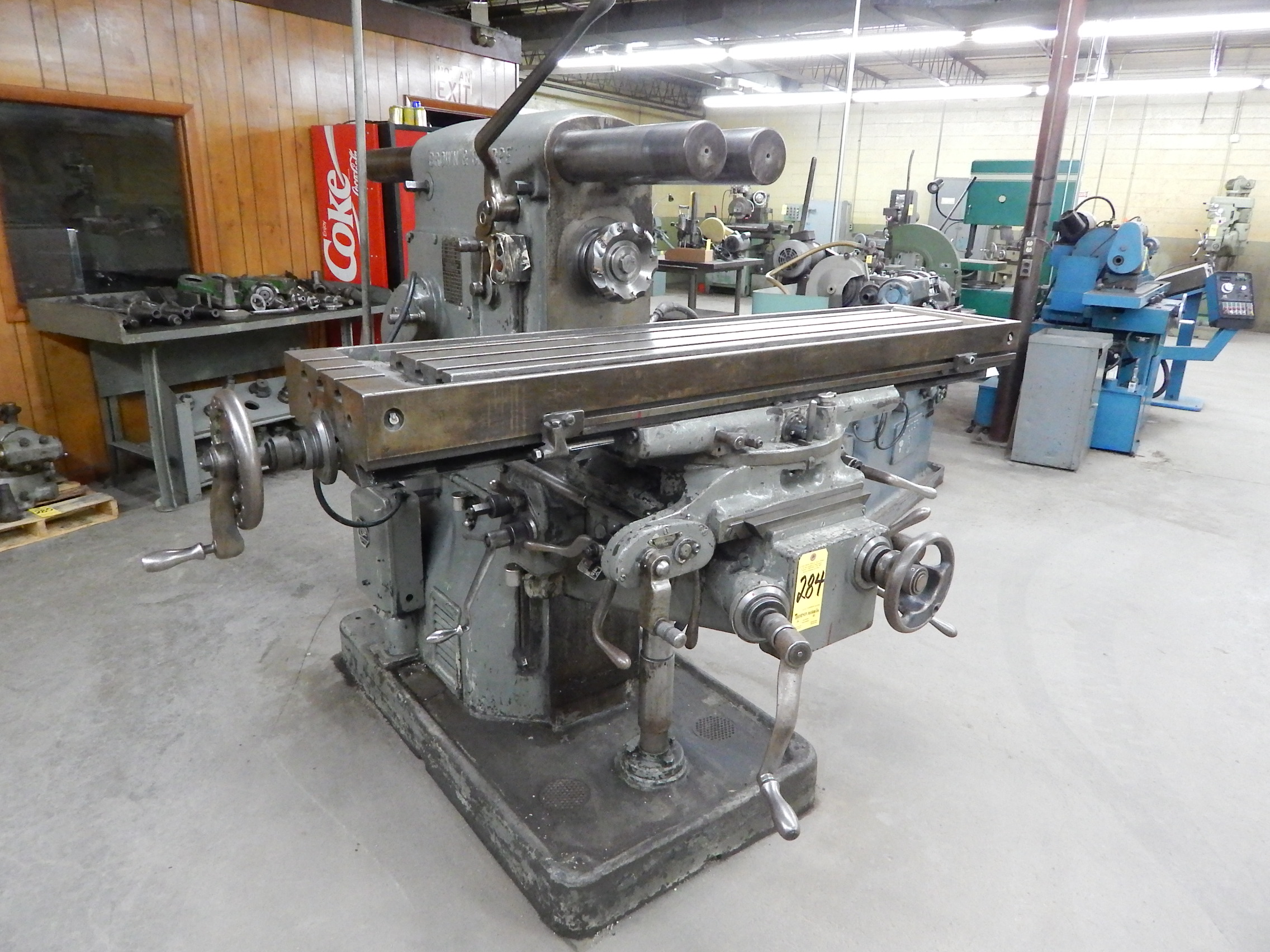 Brown and Sharpe #3A Horizontal Mill SN 2378, 14" x 60" Table, 50 Taper ...