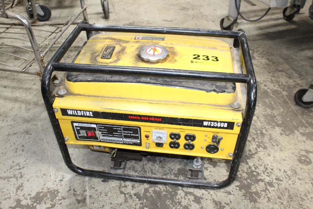 WILDFIRE MODEL WF3500B GASOLINE GENERATOR, SINGLE PHASE 120/240 VOLTS ...