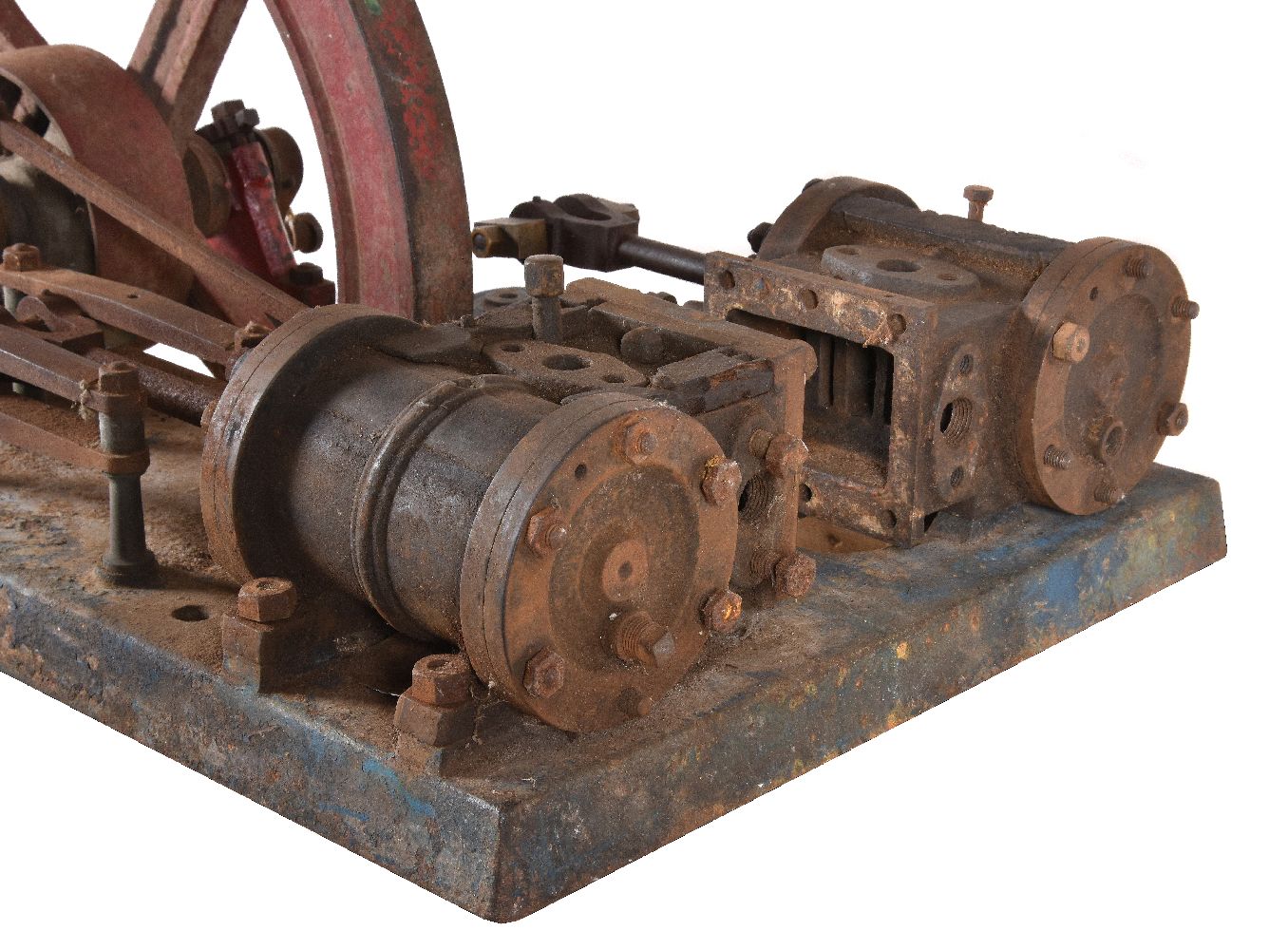A rare Victorian full size live steam horizontal twin simple stationary ...