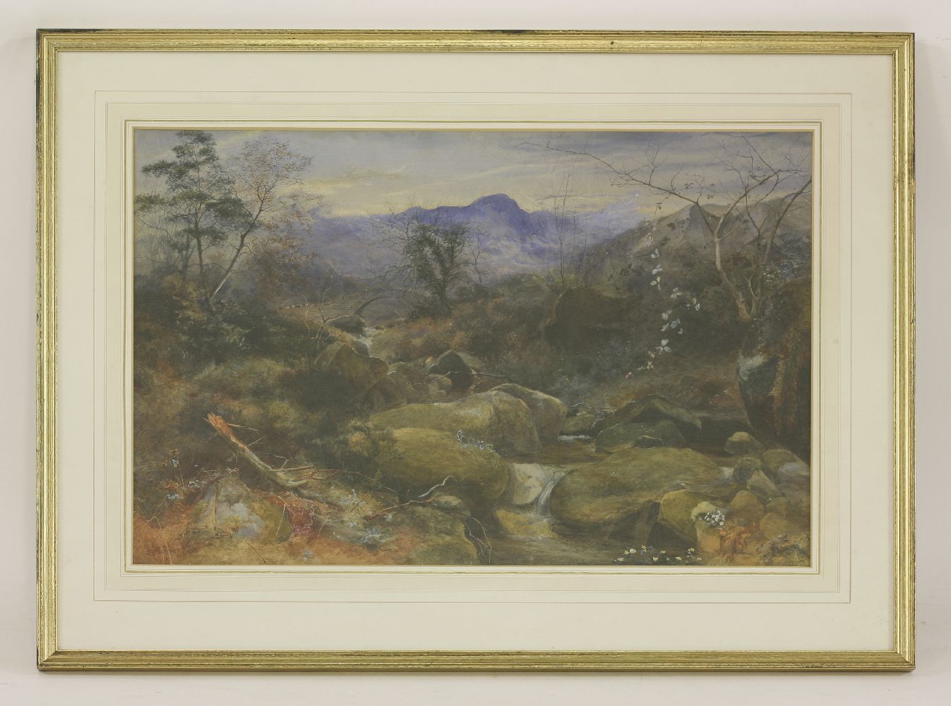 Thomas Sutcliffe (1828-1871)A MOUNTAINOUS LANDSCAPE WITH A ROCKY ...