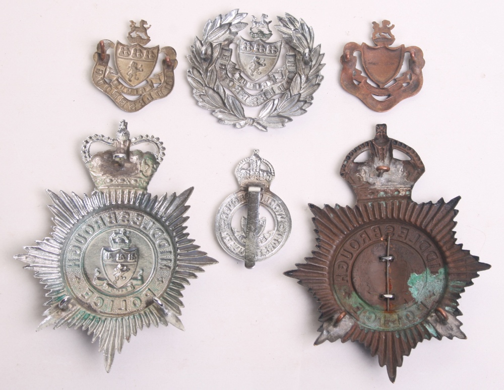 Middlesbrough Police Badges, including white metal small coat of arms ...