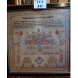 From the Collection of Sir Michael Codron - A 19c maple framed sampler ...