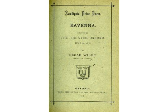 Oscar Wilde's First Separate Publication Wilde (Oscar) Newdigate Prize ...