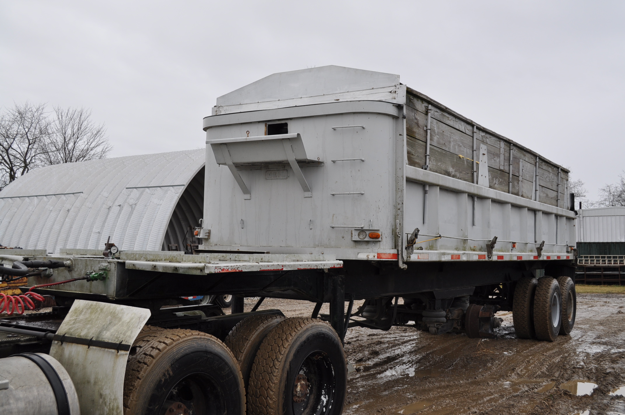 1965 28’ Heil frame dump trailer, dual tandem axle, 3rd axle with air ...