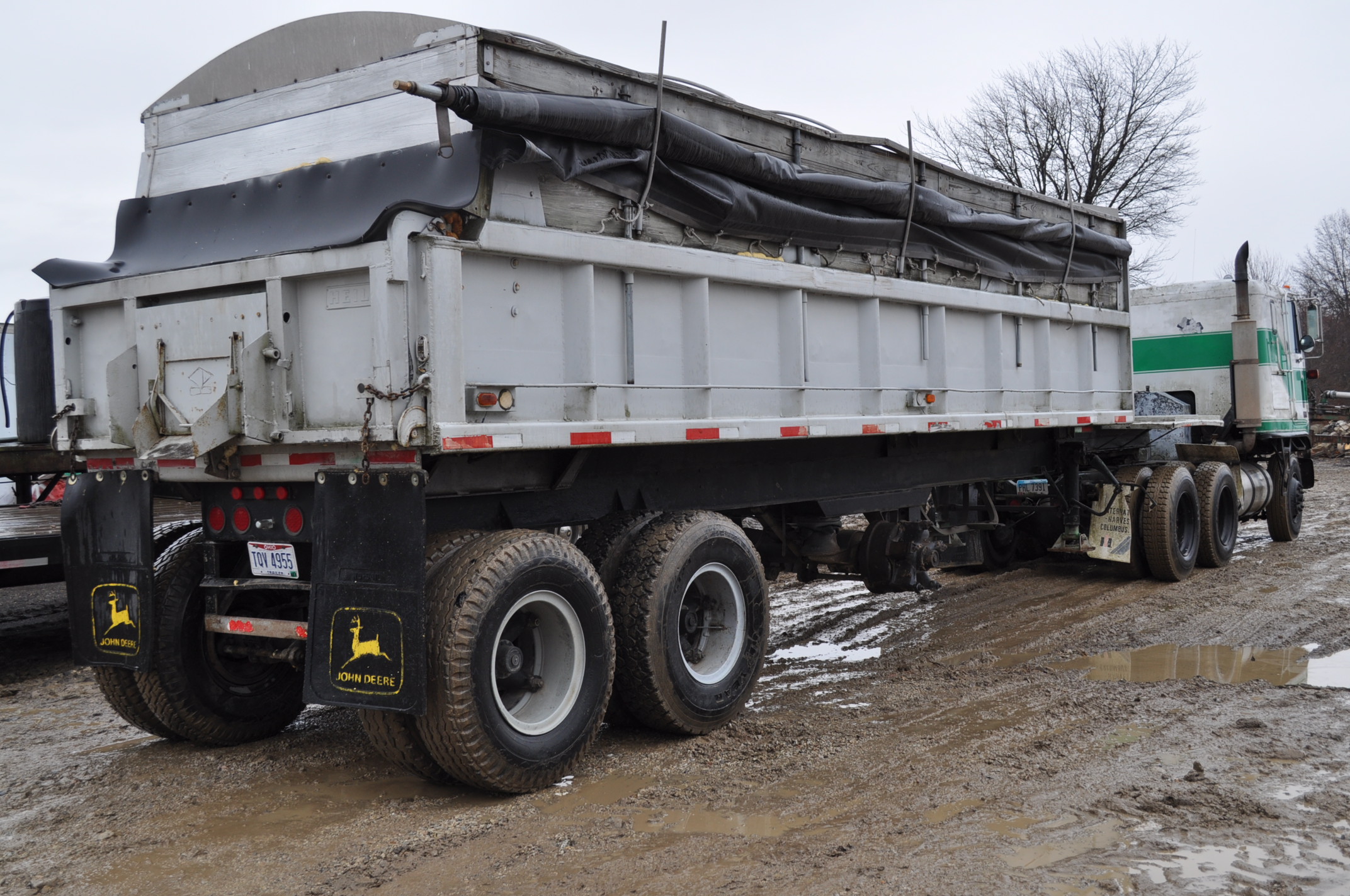 1965 28’ Heil frame dump trailer, dual tandem axle, 3rd axle with air ...