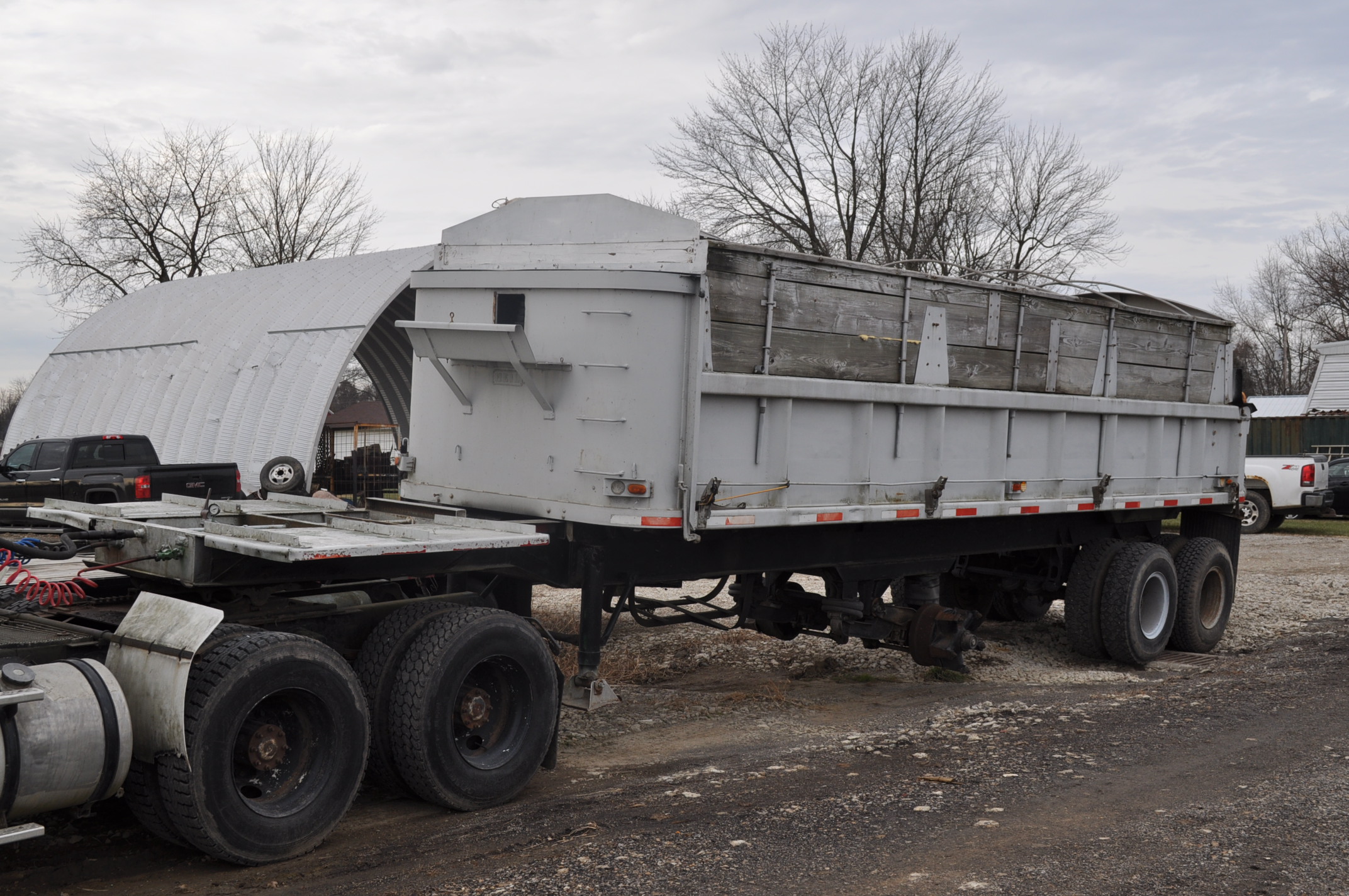 1965 28’ Heil frame dump trailer, dual tandem axle, 3rd axle with air ...