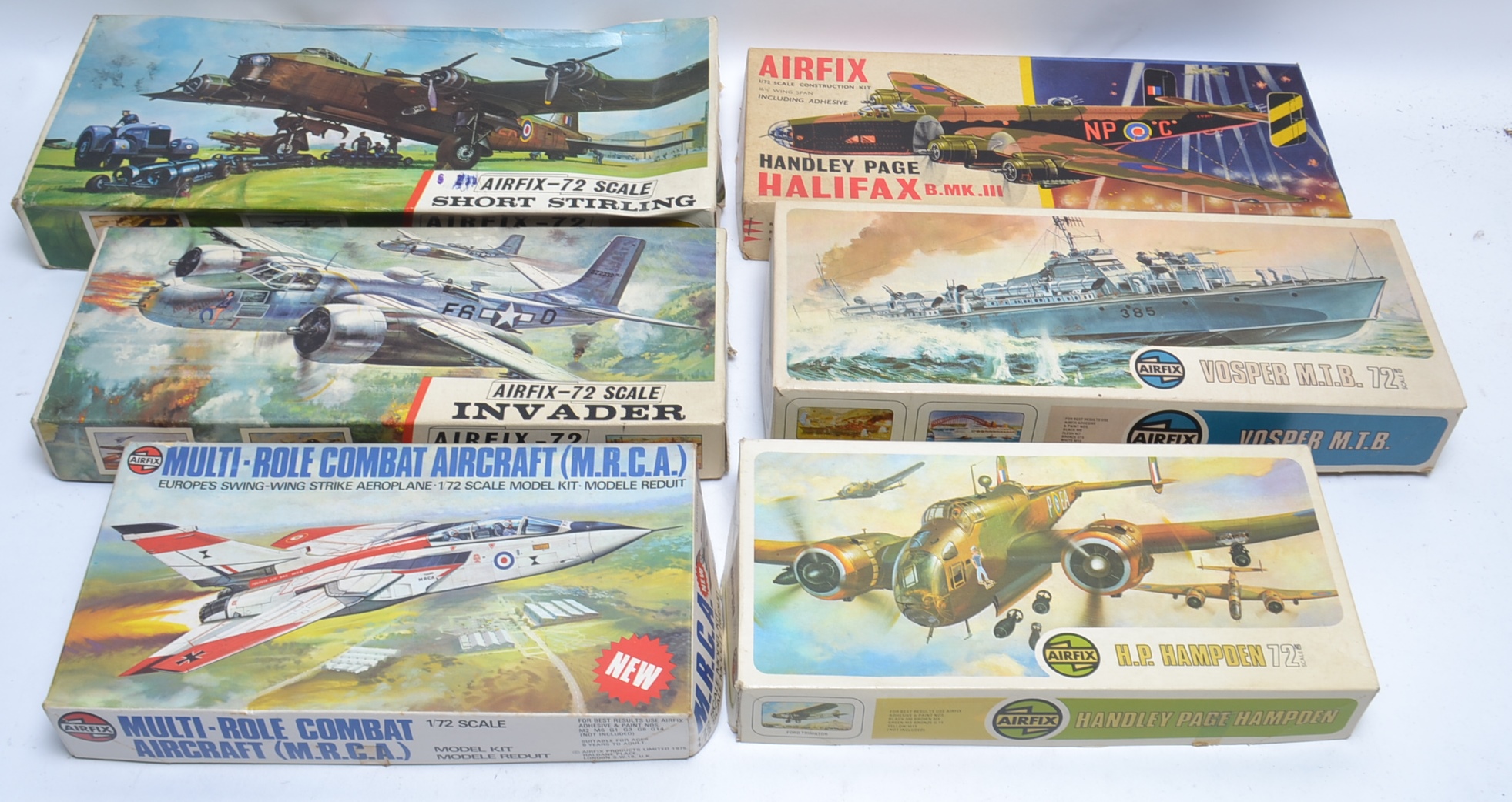 MODEL KITS; A collection of 6x original vintage Airfix model kits, each ...