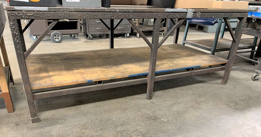 steel work table, 4' x 8'