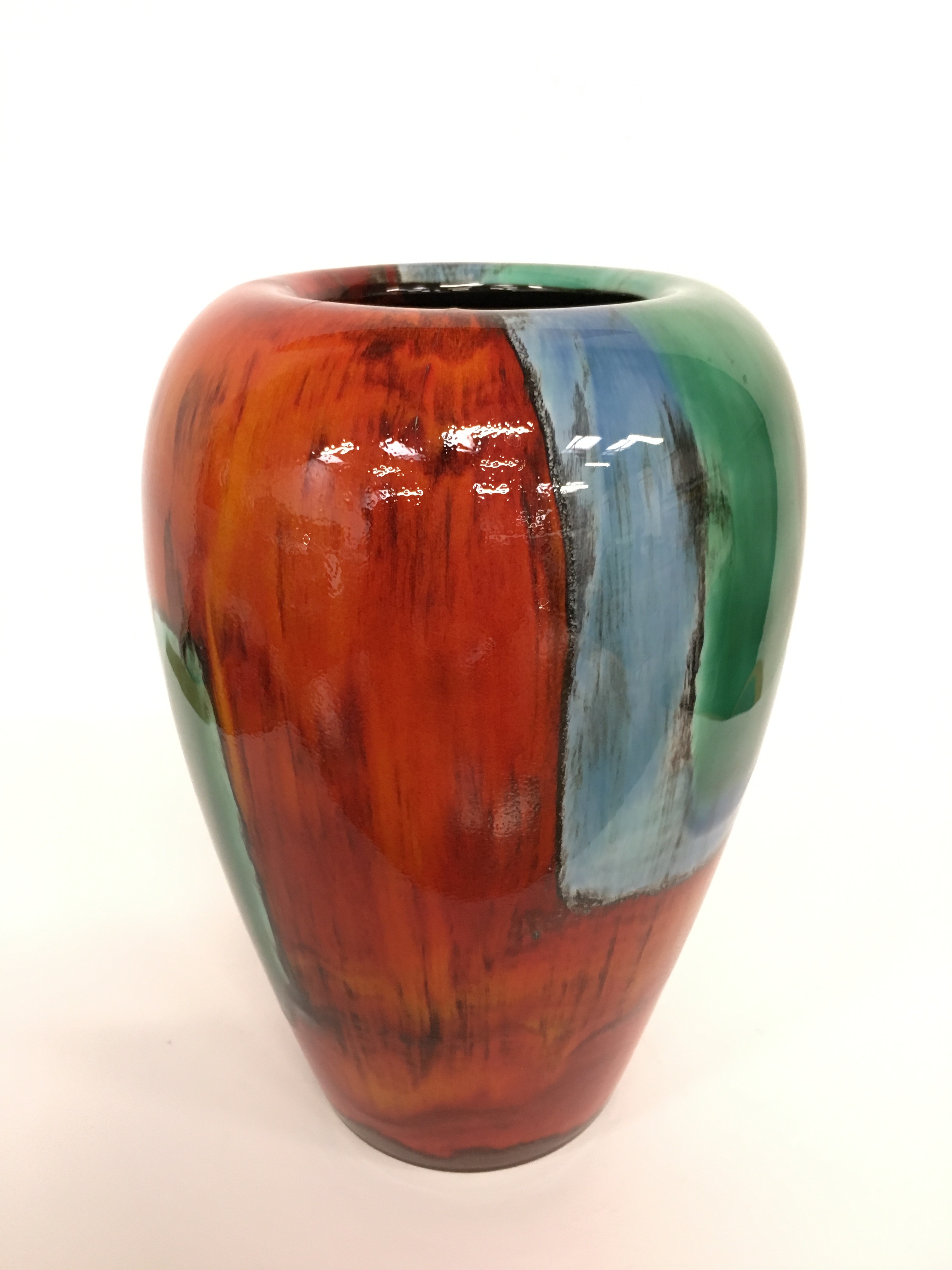 A Poole Pottery Studio Living Glaze vase, decorated in a Trial design ...