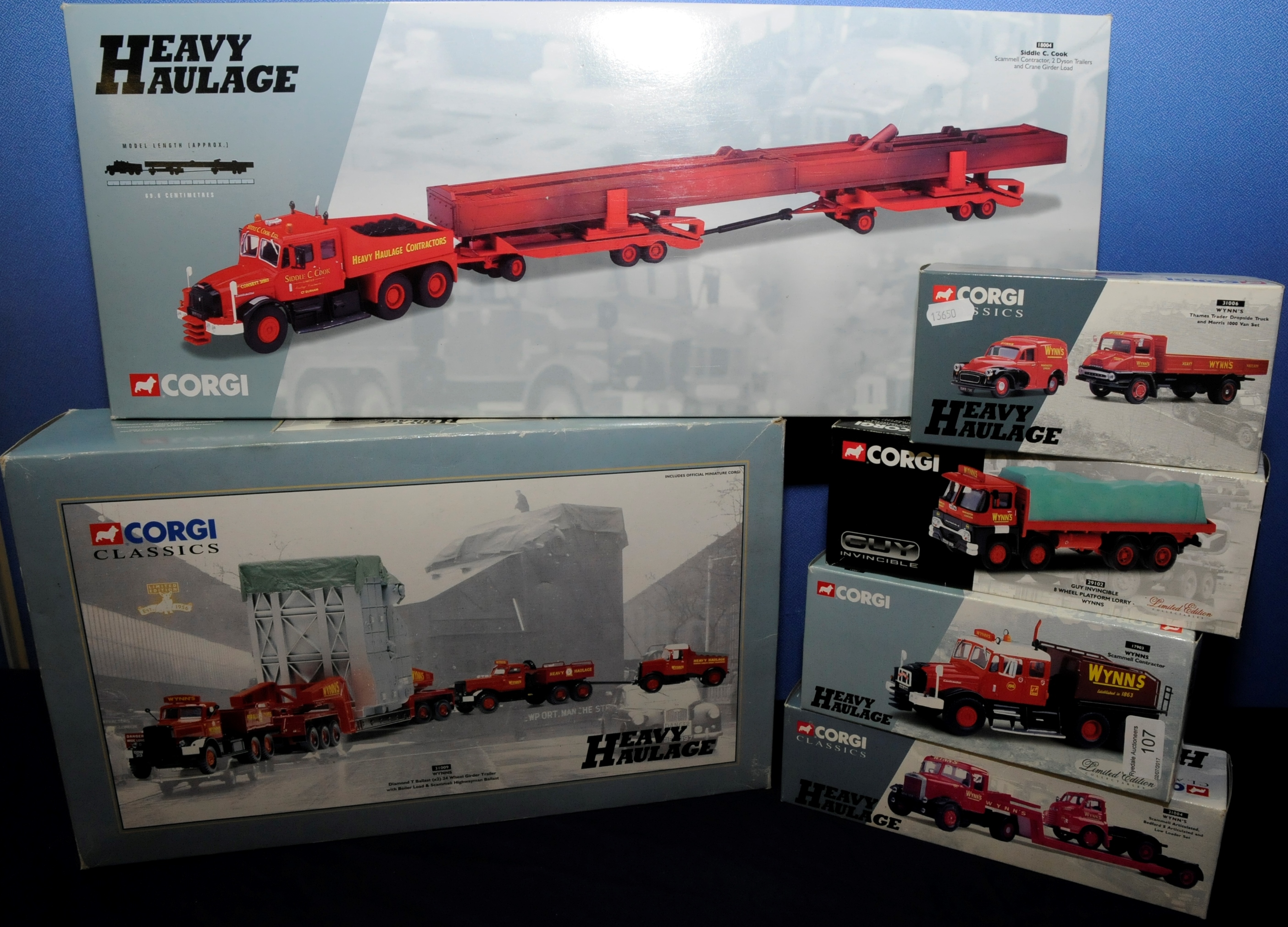 Five Corgi Classic Heavy Haulage die cast models limited edition Wynns ...