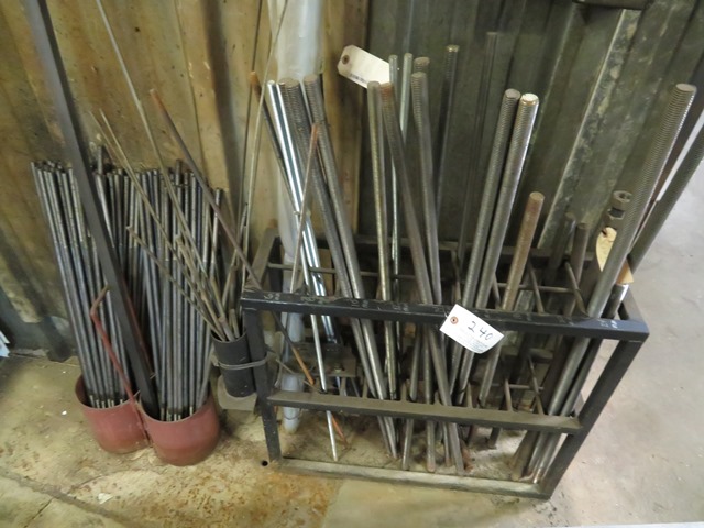 (5) Racks of Threaded Rod 3' to 10'