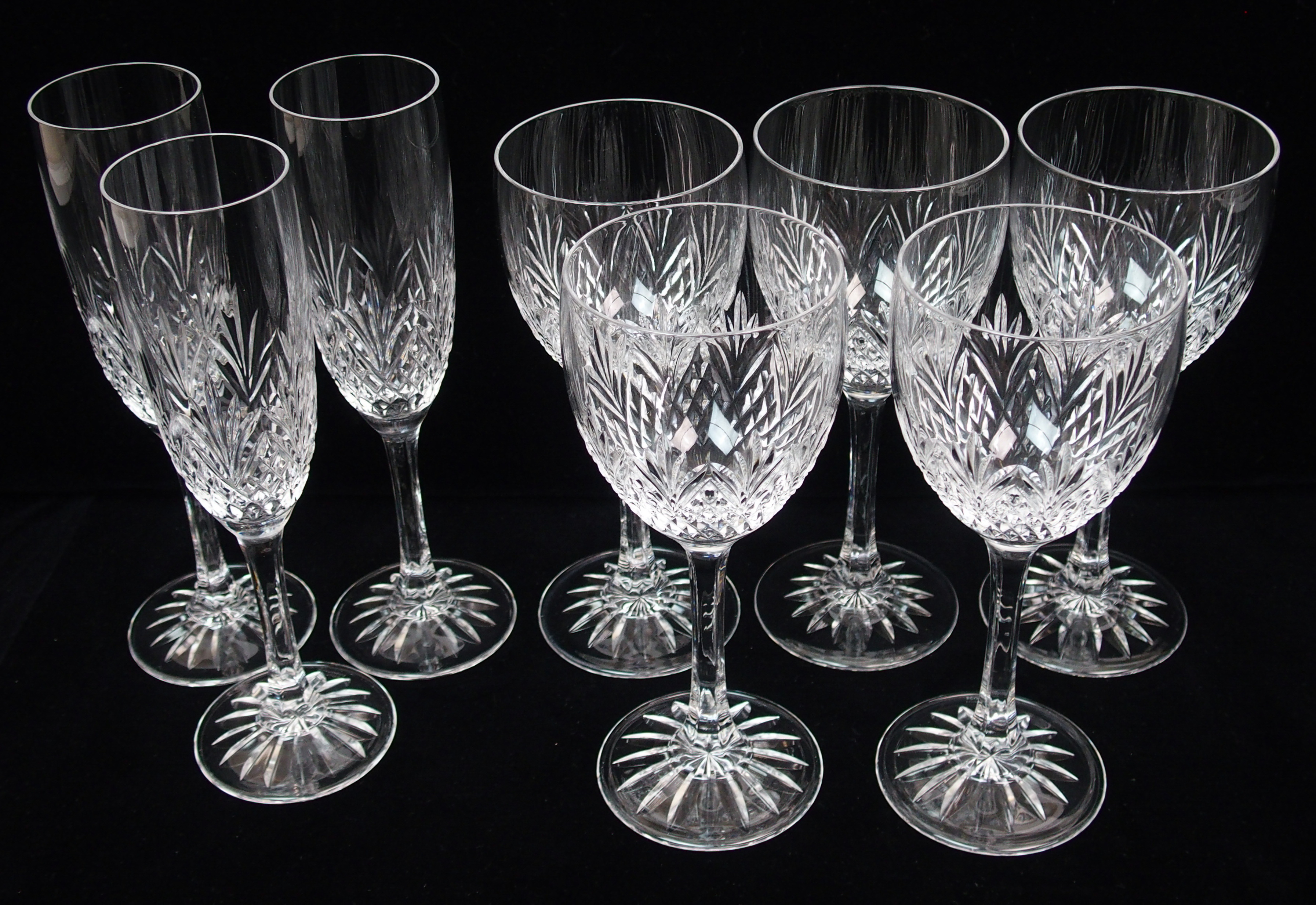A part suite of Edinburgh crystal Thistle pattern glassware comprising ...