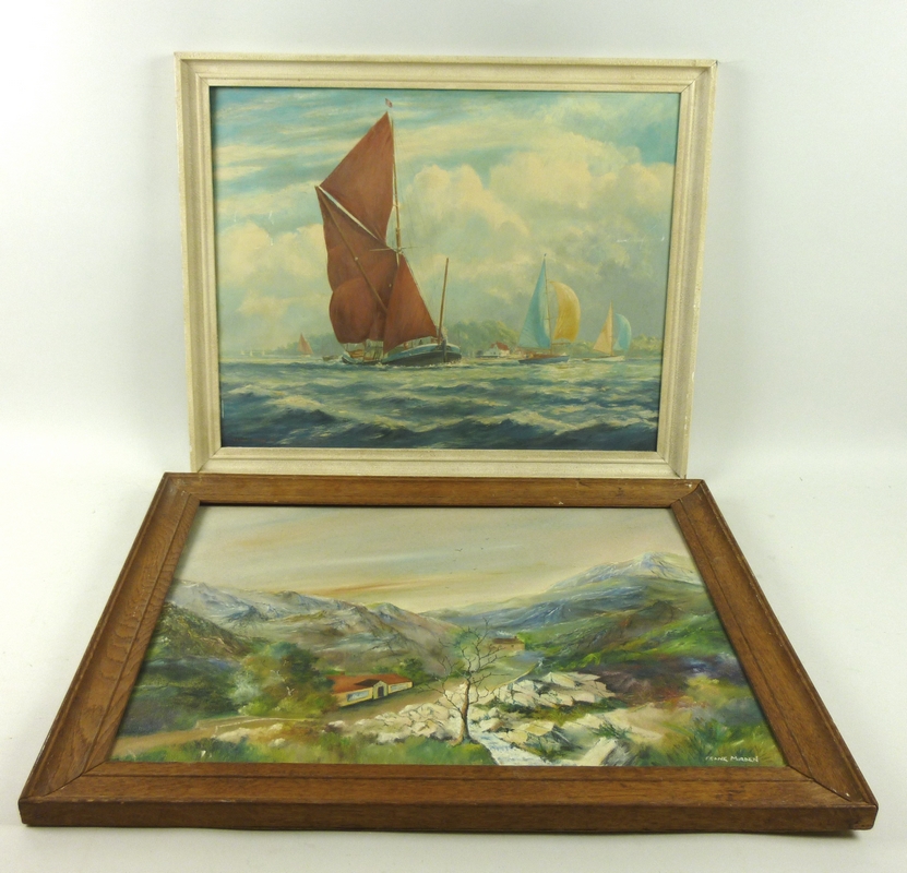 Roger Finch (British, 20th century marine artist, d.1989): 'Butterflies ...