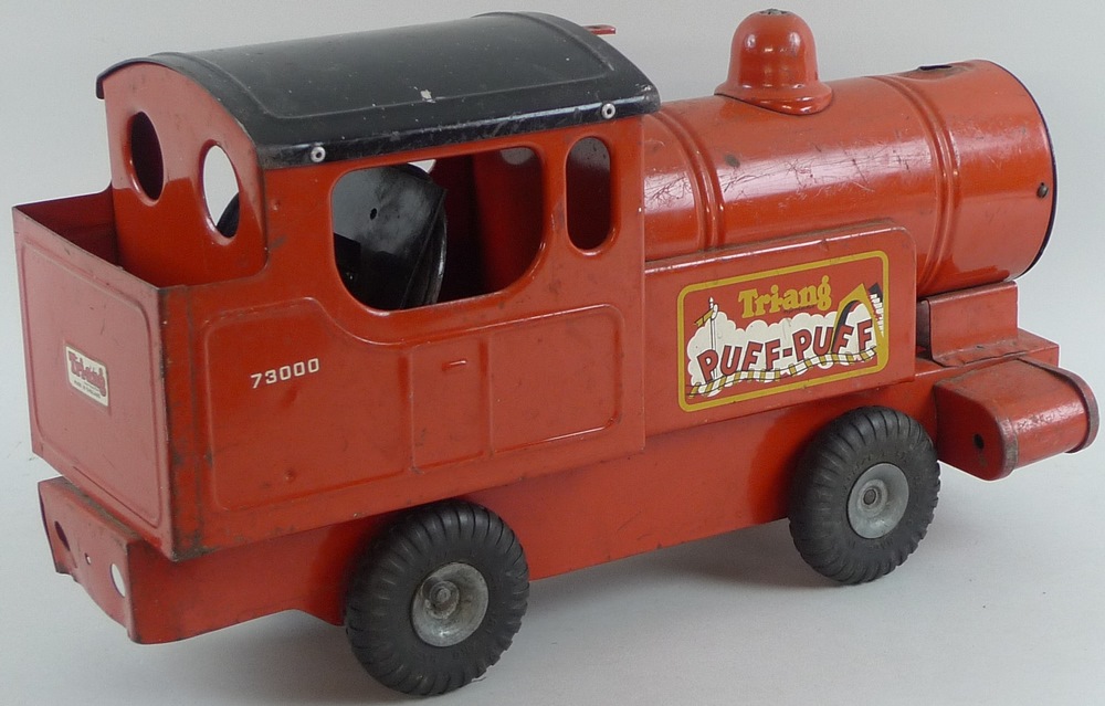 A Tri-ang tin plate 'Puff-Puff' pull along train toy, '73000', painted ...