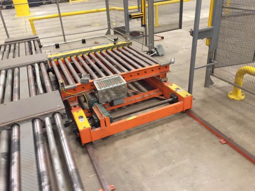 Automated Pallet Transfer System with Roller Conveyor Safety Guard Cage ...