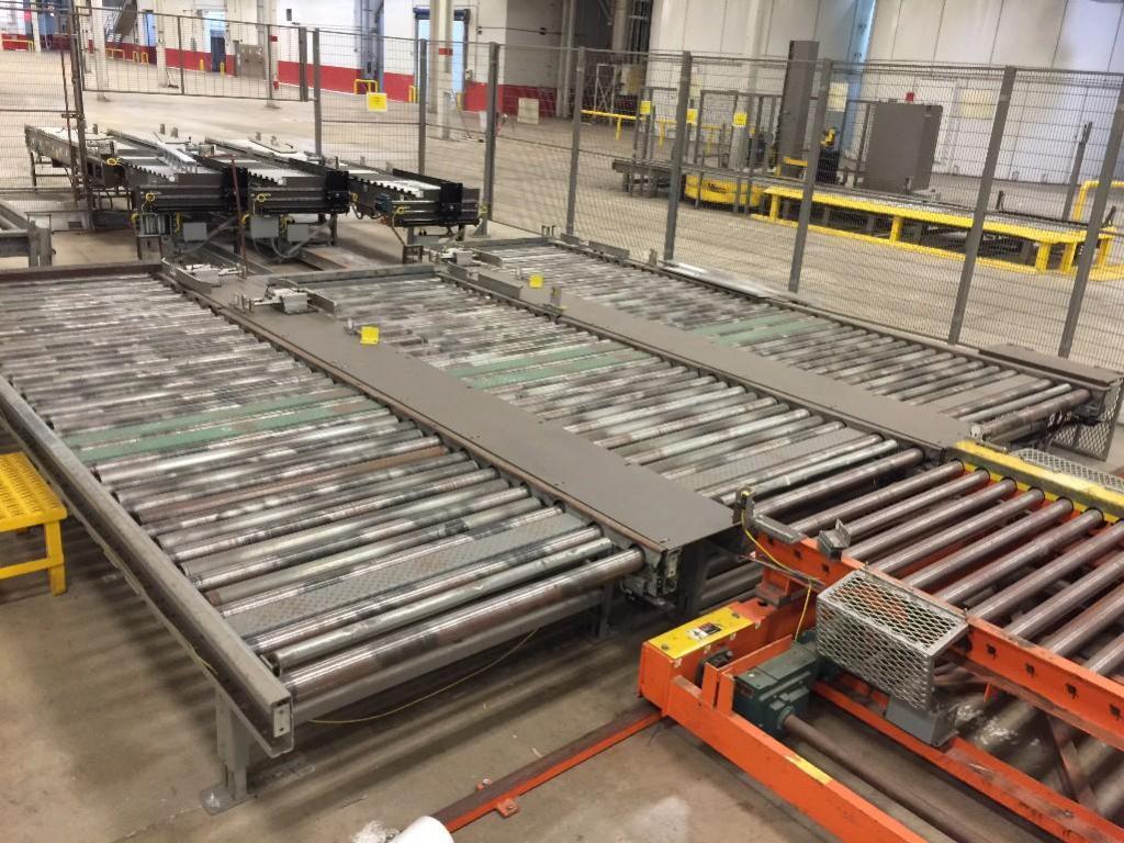 Automated Pallet Transfer System with Roller Conveyor Safety Guard Cage ...