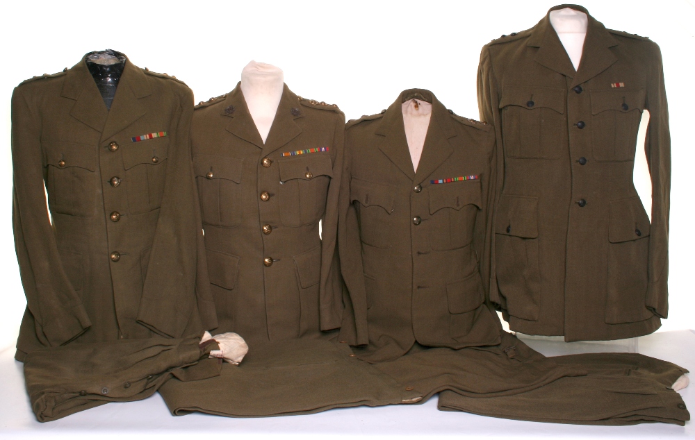 Selection of WW2 British Officers Uniforms, consisting of four officers ...