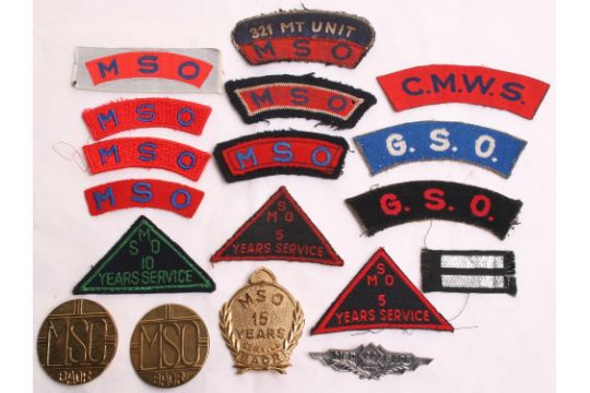 Selection of Insignia of Mixed Services Organisation (MSO) British Army ...