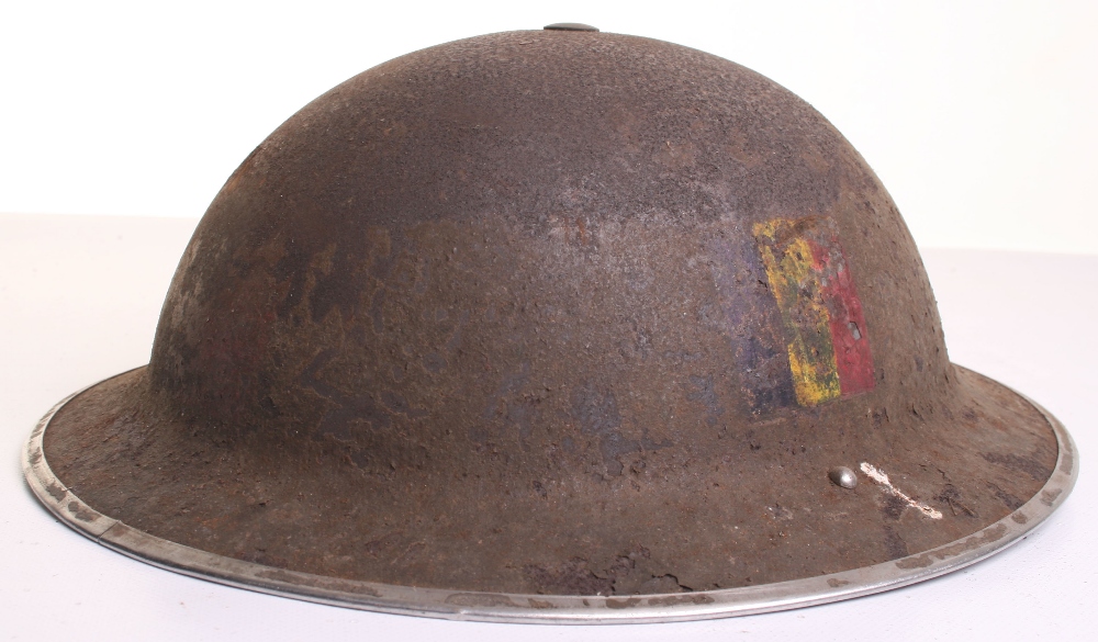 WW2 British Steel Combat Helmet with Regimental Flashes, standard WW2 ...