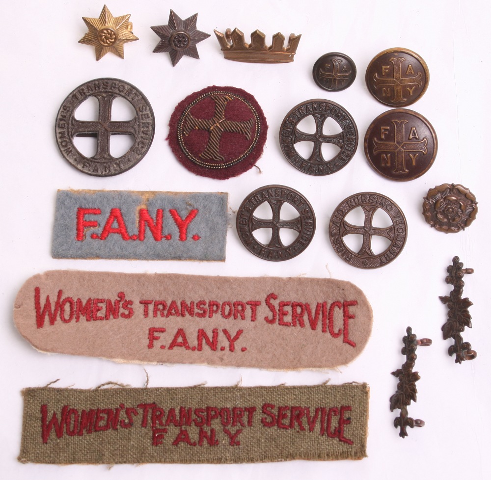 First Aid Nursing Yeomanry / Women’s Transport Service (FANY) Badges ...