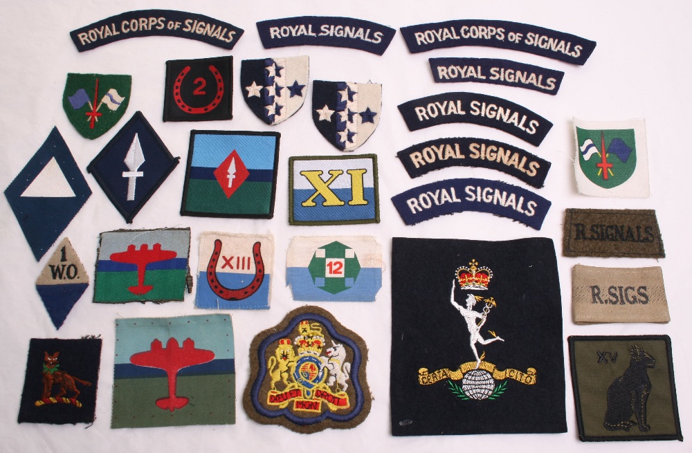 Selection of Royal Signals Regiment Cloth Insignia, consisting of ...