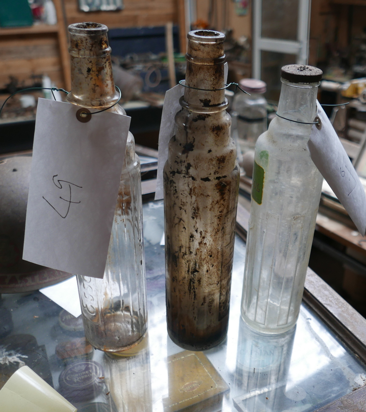 Lot of 3 Vintage Oil Lube Bottles.