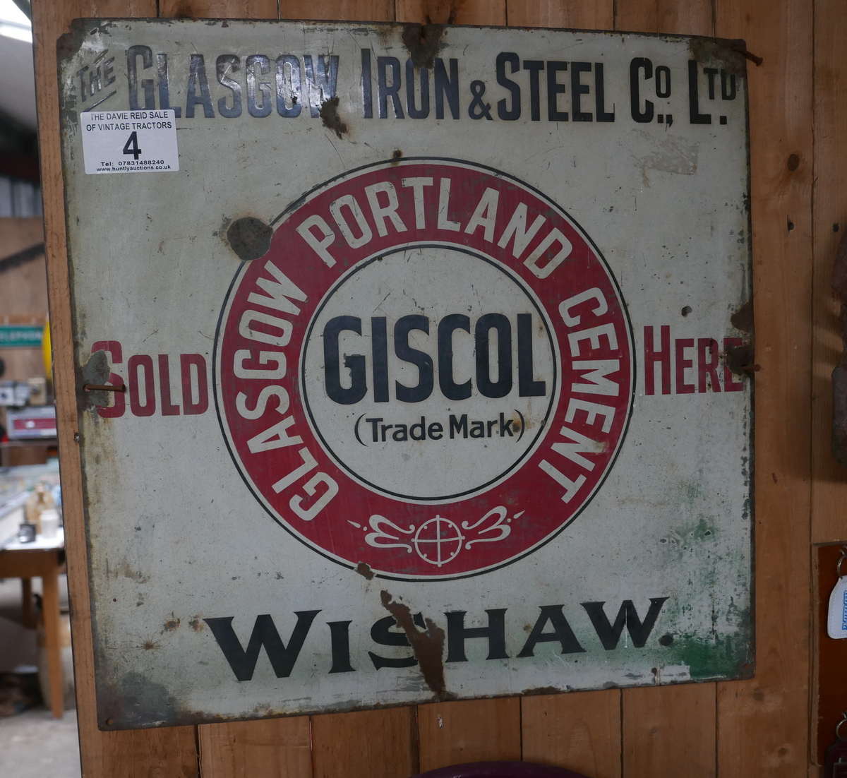Vintage Portland Cement Enamel Sign 24" x 24".