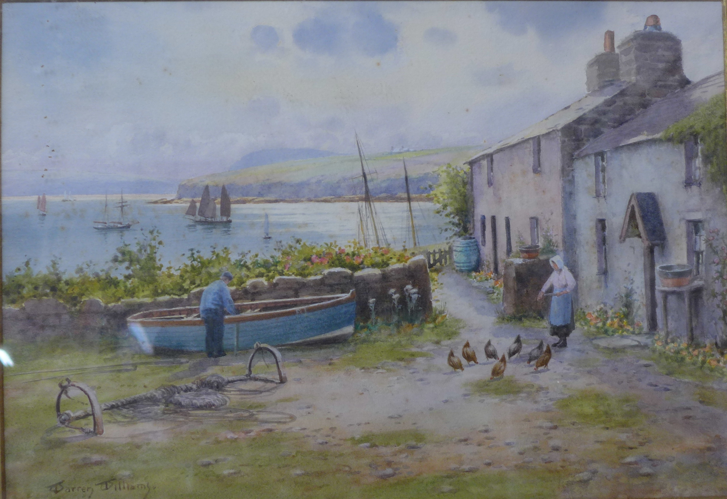 Warren Williams, pair of landscapes, watercolour, 24 x 34cms, framed ...
