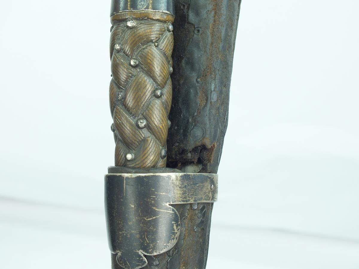 A mid-18th Century Scottish dirk, 39cm fullered blade, double edged ...