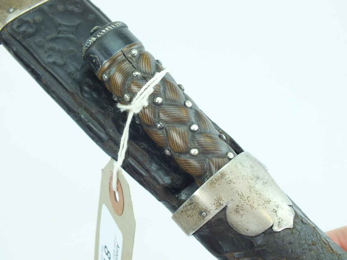 A mid-18th Century Scottish dirk, 39cm fullered blade, double edged ...
