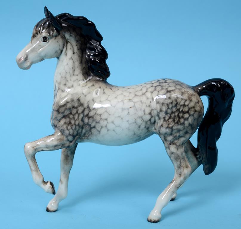 A Beswick Prancing Arab, 1st version, rocking horse grey, 1261, gloss ...