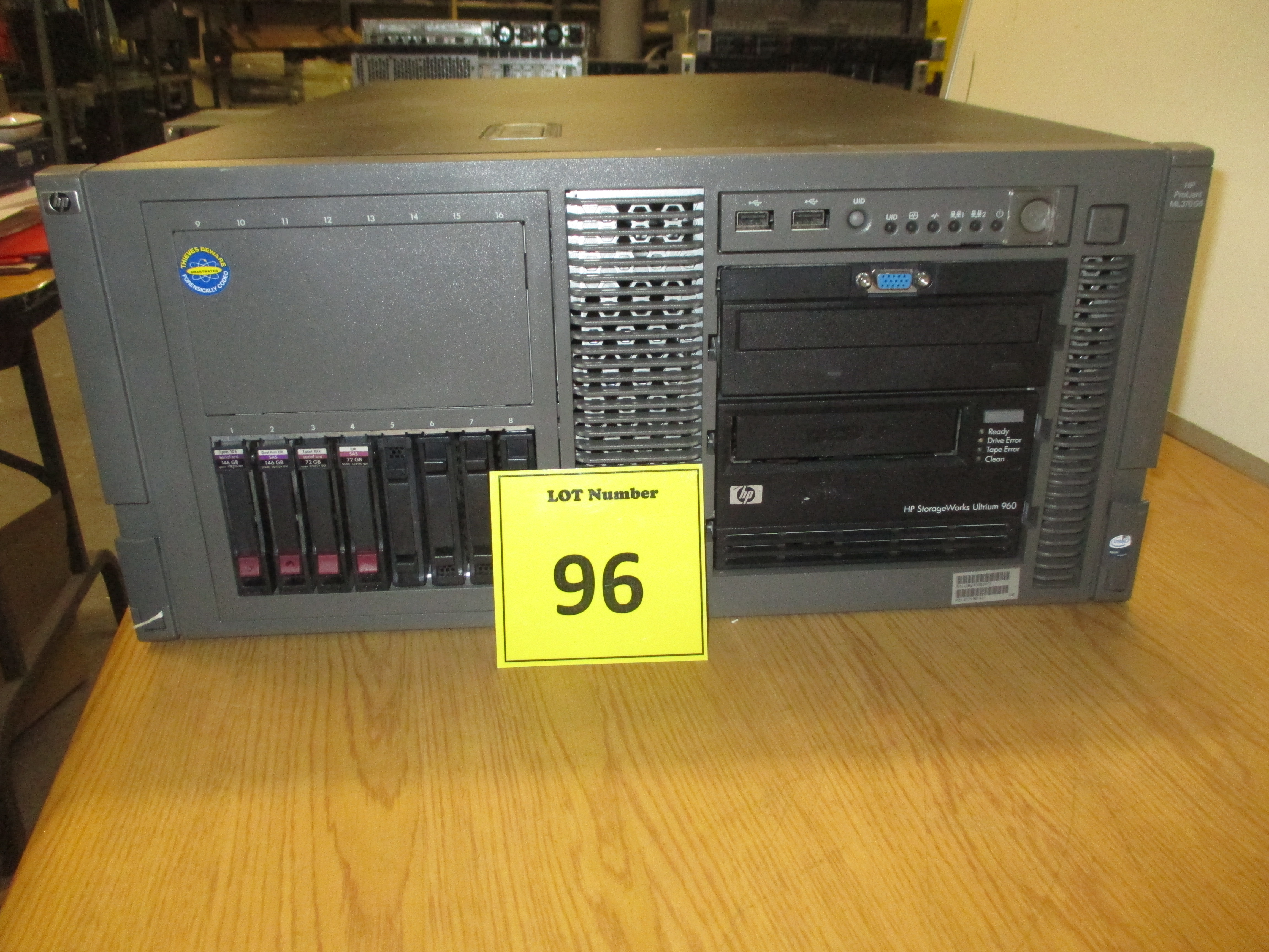 HP PROLIANT ML370 G5 5U RACKMOUNT FILESERVER. QUAD CORE PROCESSOR @ 2 ...