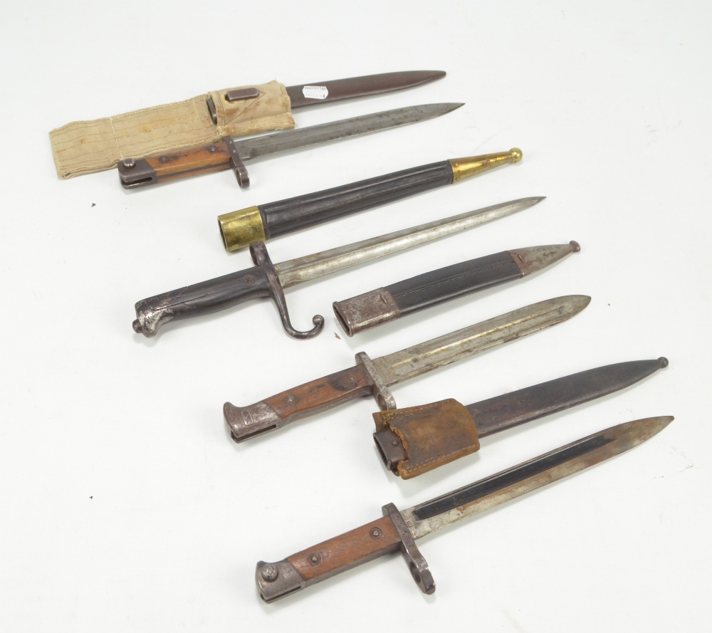 Two early 20th century Austro-Hungarian bayonets, the blades stamped ...