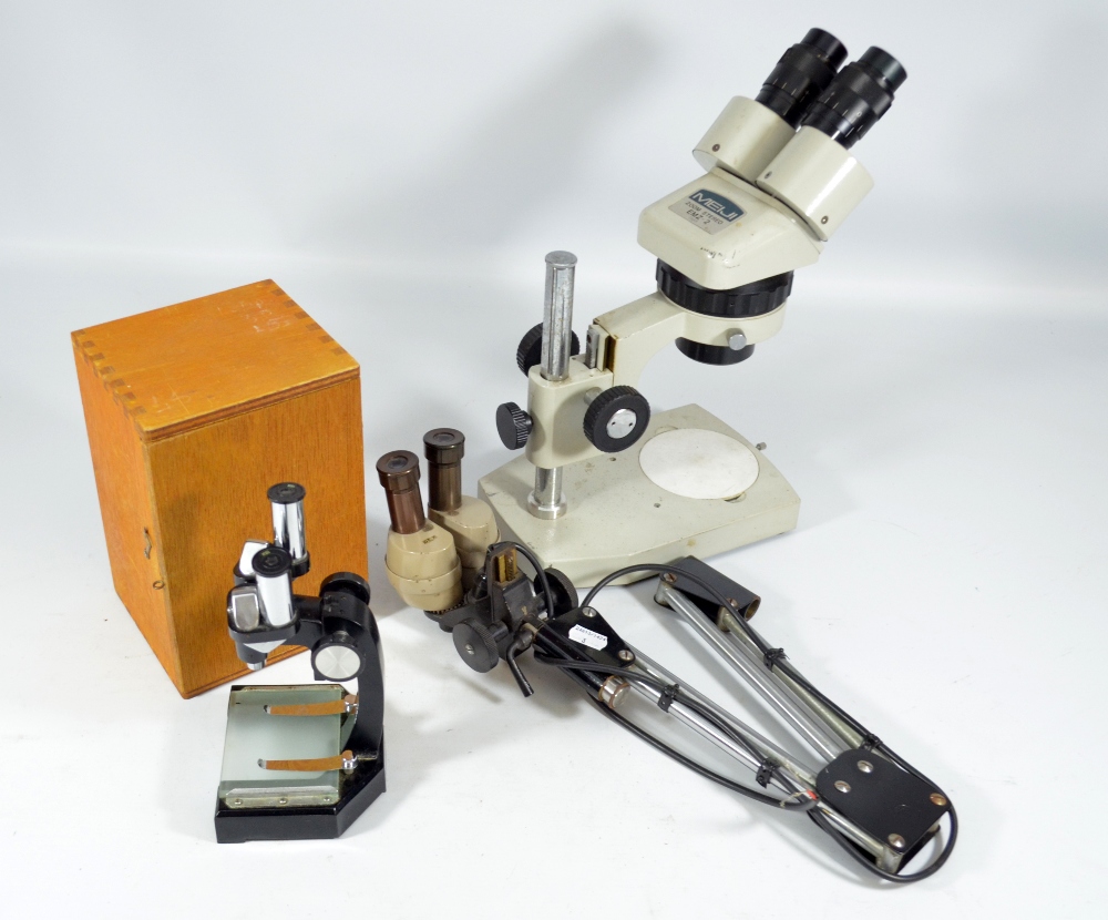 MEIJI; a 1970s binocular microscope 'Zoom Stereo EMZ=2, 7883', height ...