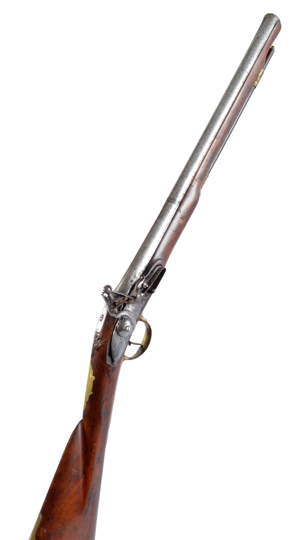 A cut down brass Brown Bess style flintlock musket with later lock ...