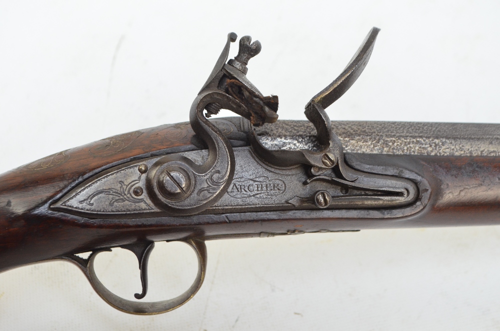 An Archer flintlock hunting musket with roller bearing frizzen and ...