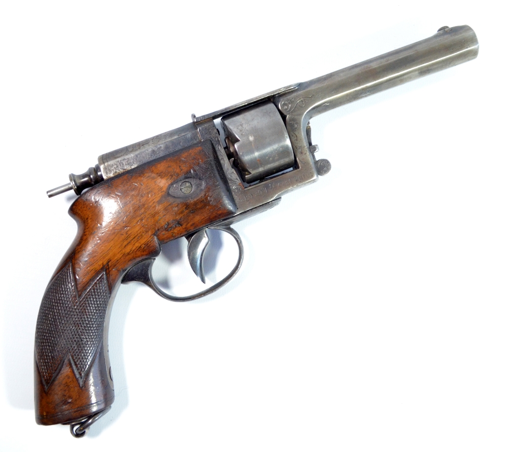 A German six shot Dreyse needle fire revolver, the top frame stamped 'V ...
