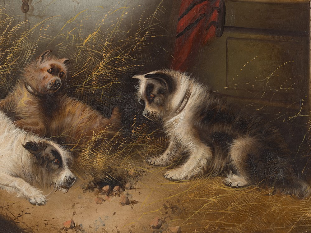 Edward Armfield (1817-1896), Dogs, Pair of Paintings, 19th C. 2 oil ...