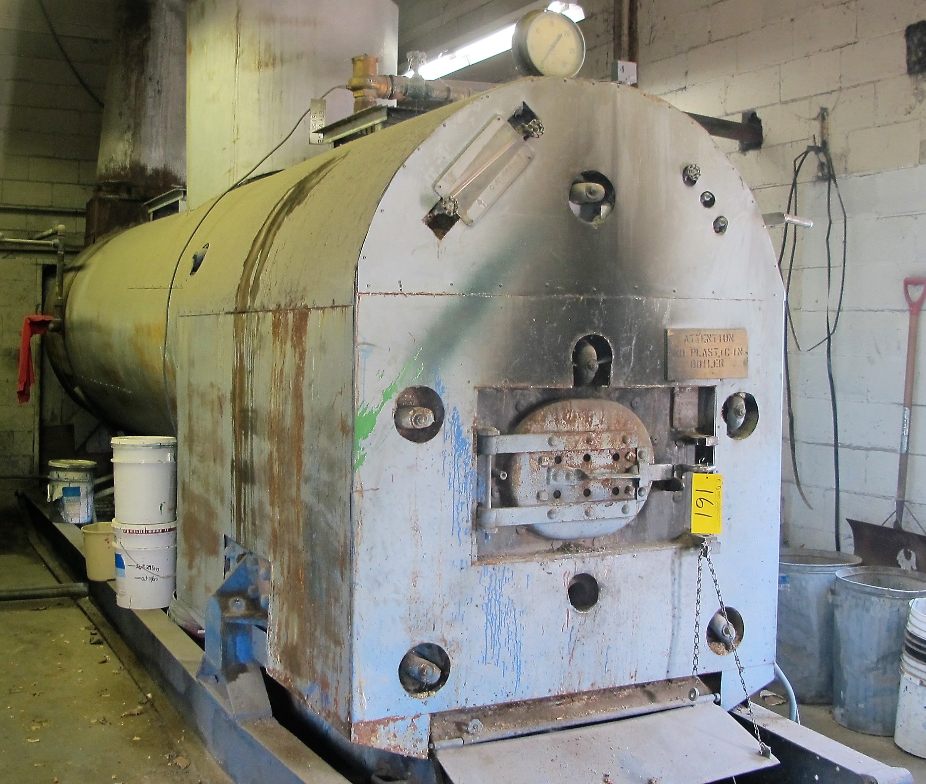 1930 RIVITED TYPE STEAM BOILER (CUSTOMER RESPONSIBLE TO REBUILD WALL ...