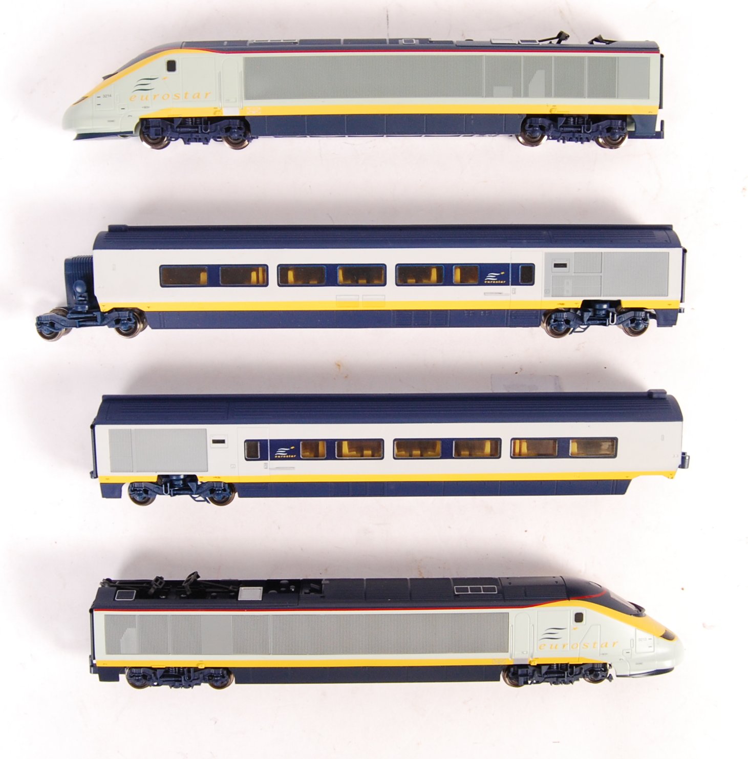 A Hornby 00 Gauge model railway trainset locomotive Eurostar set to ...