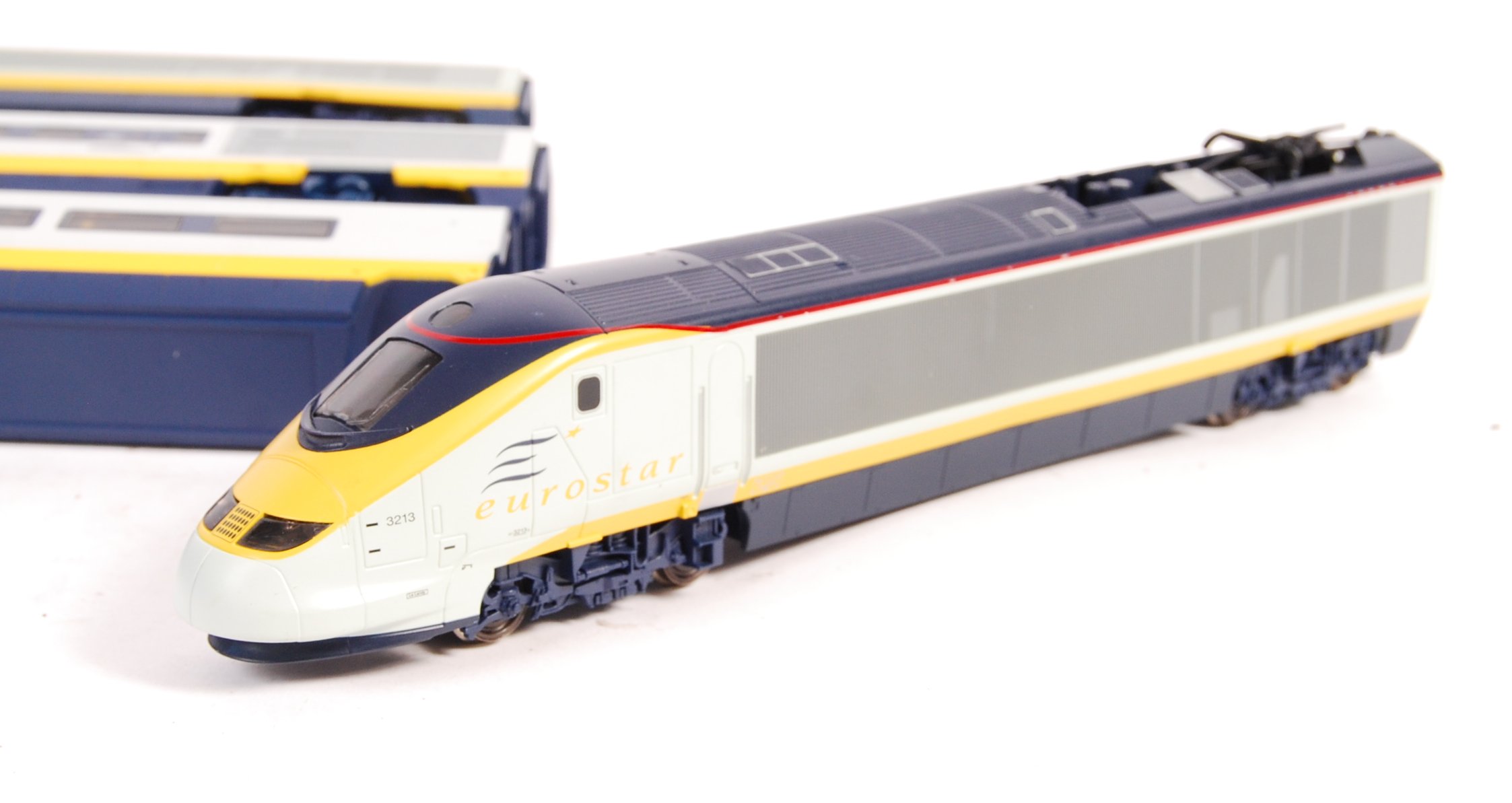 A Hornby 00 Gauge model railway trainset locomotive Eurostar set to ...