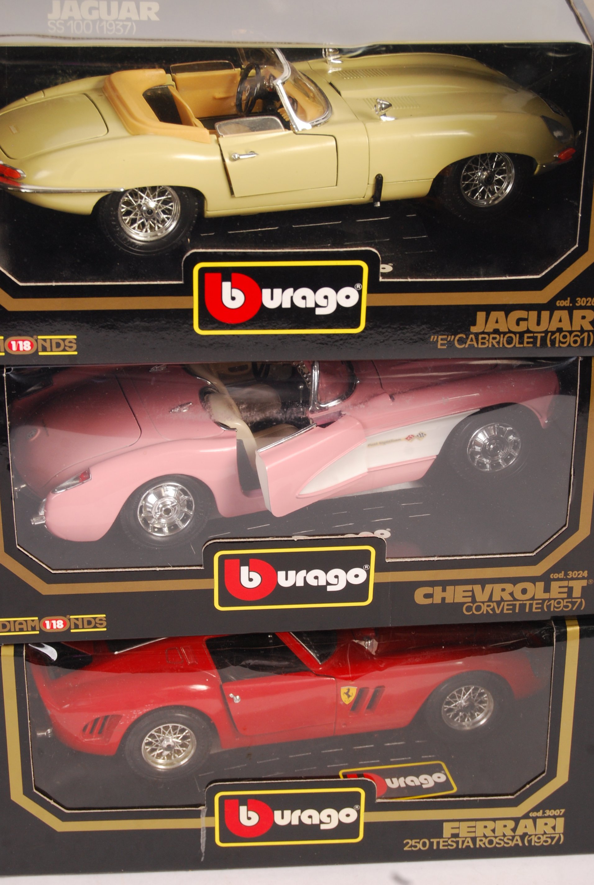 A collection of 6x Bburago / Burago made 1/18 scale diecast models ...