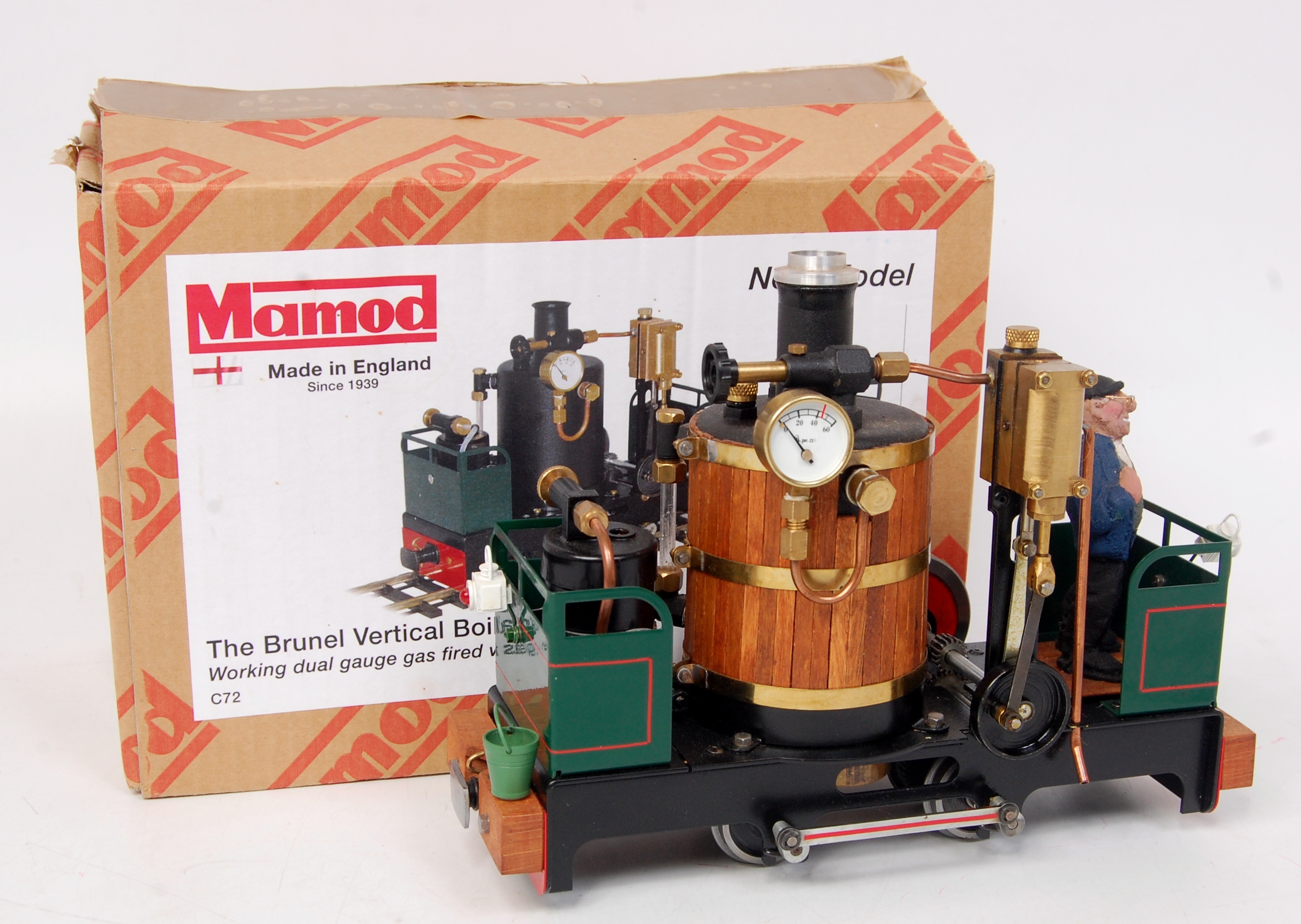 Mamod Brunel Vertical Boiler locomotive, dual gauge gas fired valve ...