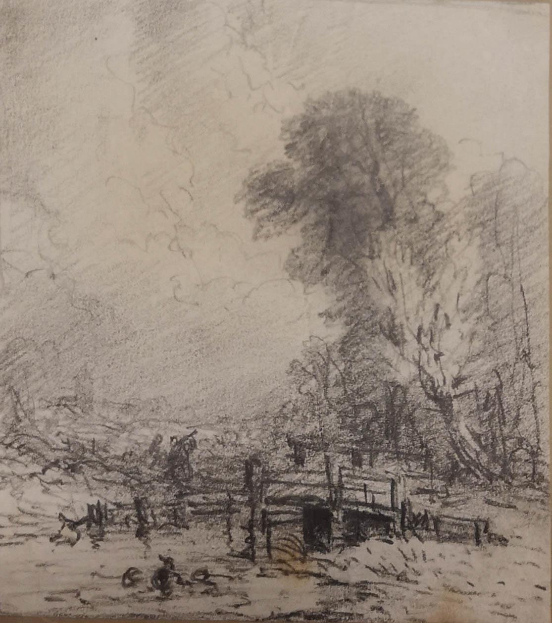 CIRCLE OF JOHN CONSTABLE, 1776 - 1833, COLLECTION FOUR PENCIL SKETCHES ...