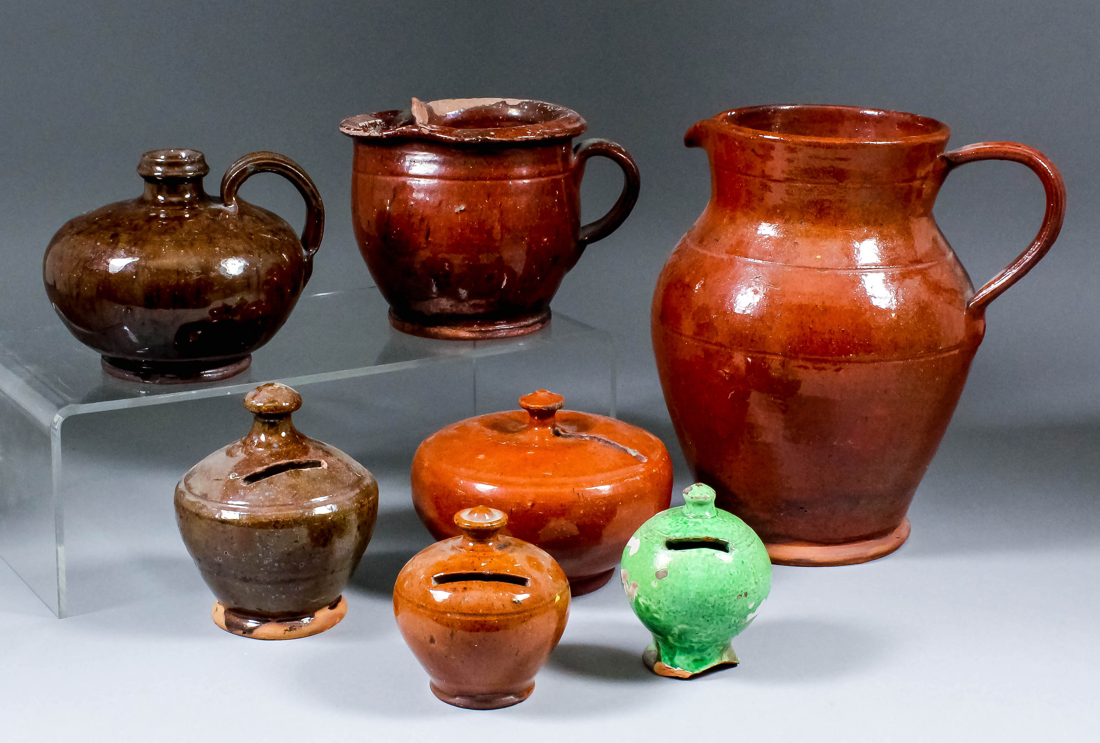 A small collection of 19th Century English Country red-bodied English ...